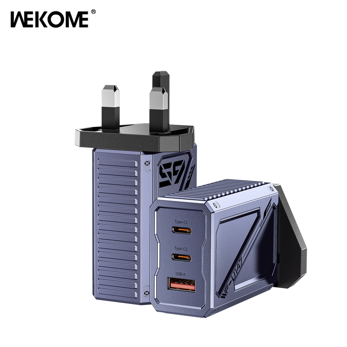 WEKOME WP-U147 Vanguard Series Mecha GaN Charger 65W(UK) - Tarnish ...