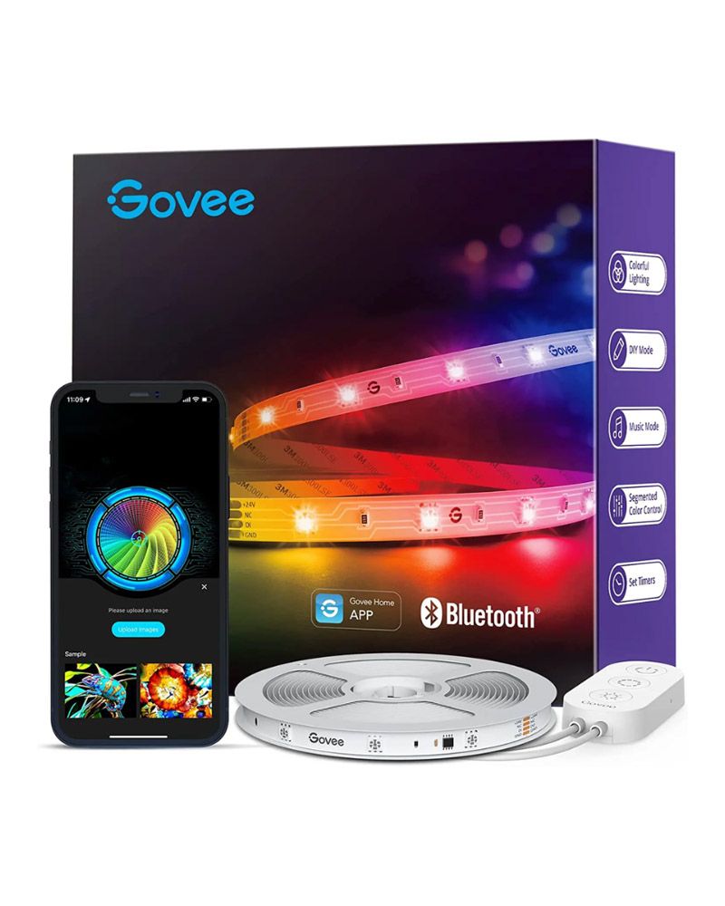 Govee RGBIC Basic Wi-Fi + Bluetooth LED Strip Lights (10 Meter) - H618 ...