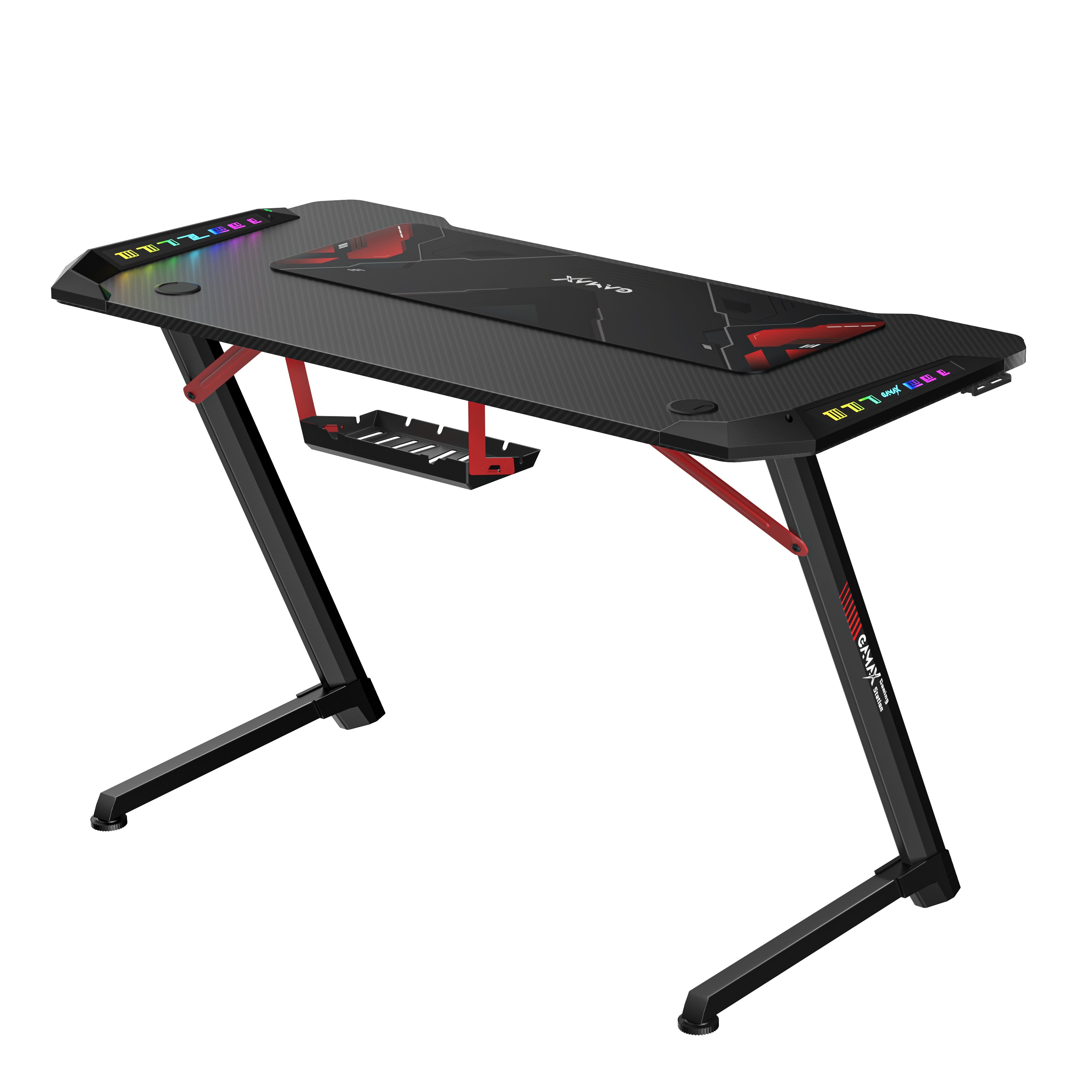 Gamax TD-03 Carbon Fiber Gaming Table 100*60*75cm with RGB Light & MousePad Level Up