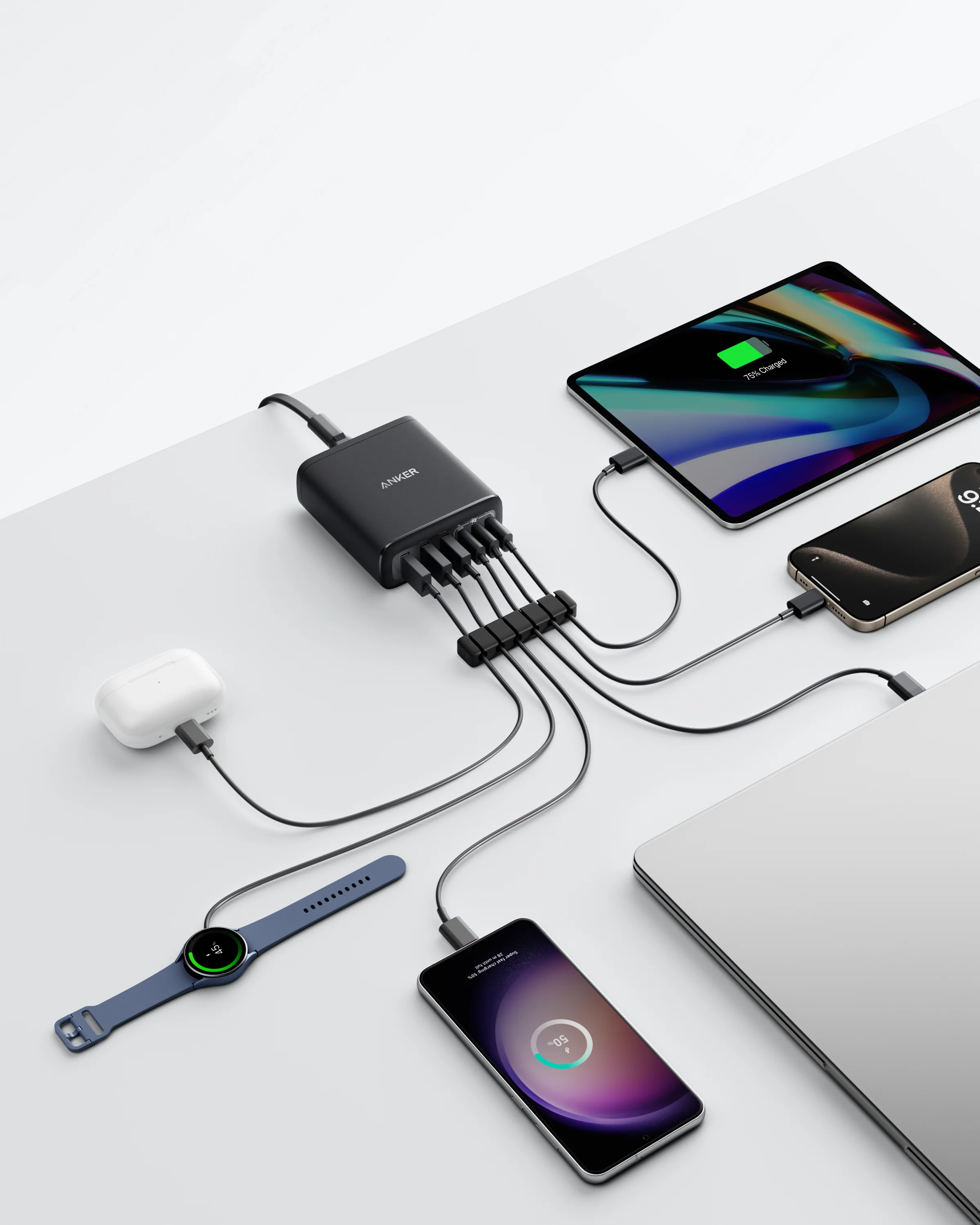 A2154K11 Anker Charger (112W, 6 Ports, GaN) - Black – Level Up