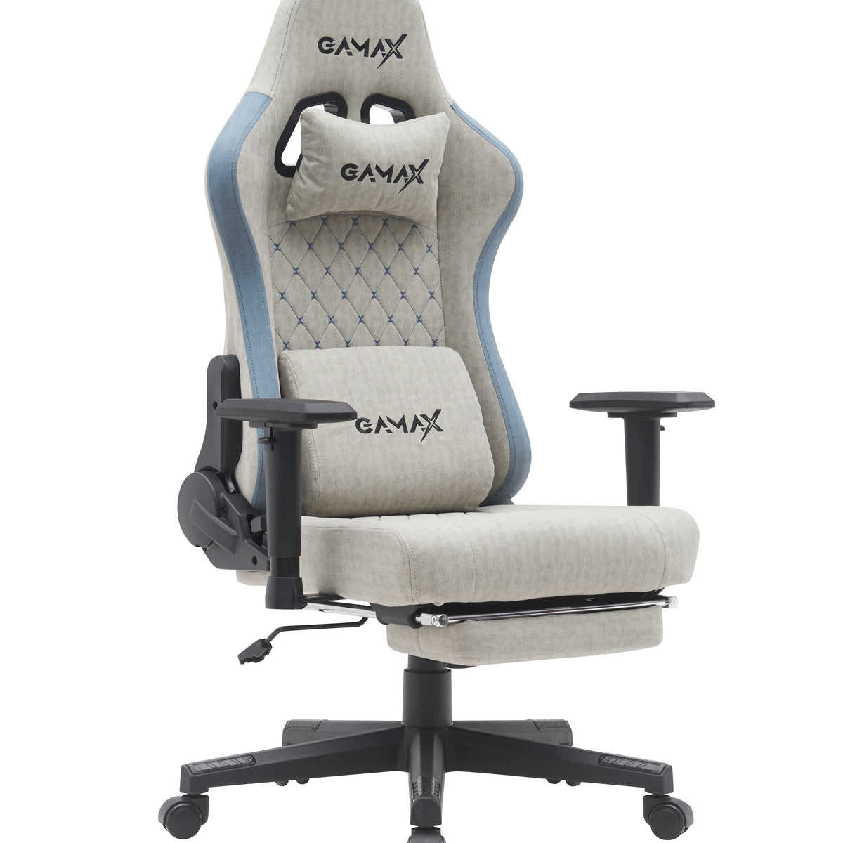 Gamax Gaming Chair model BS-7970 with Foot Rest - Light Gray ( Install ...
