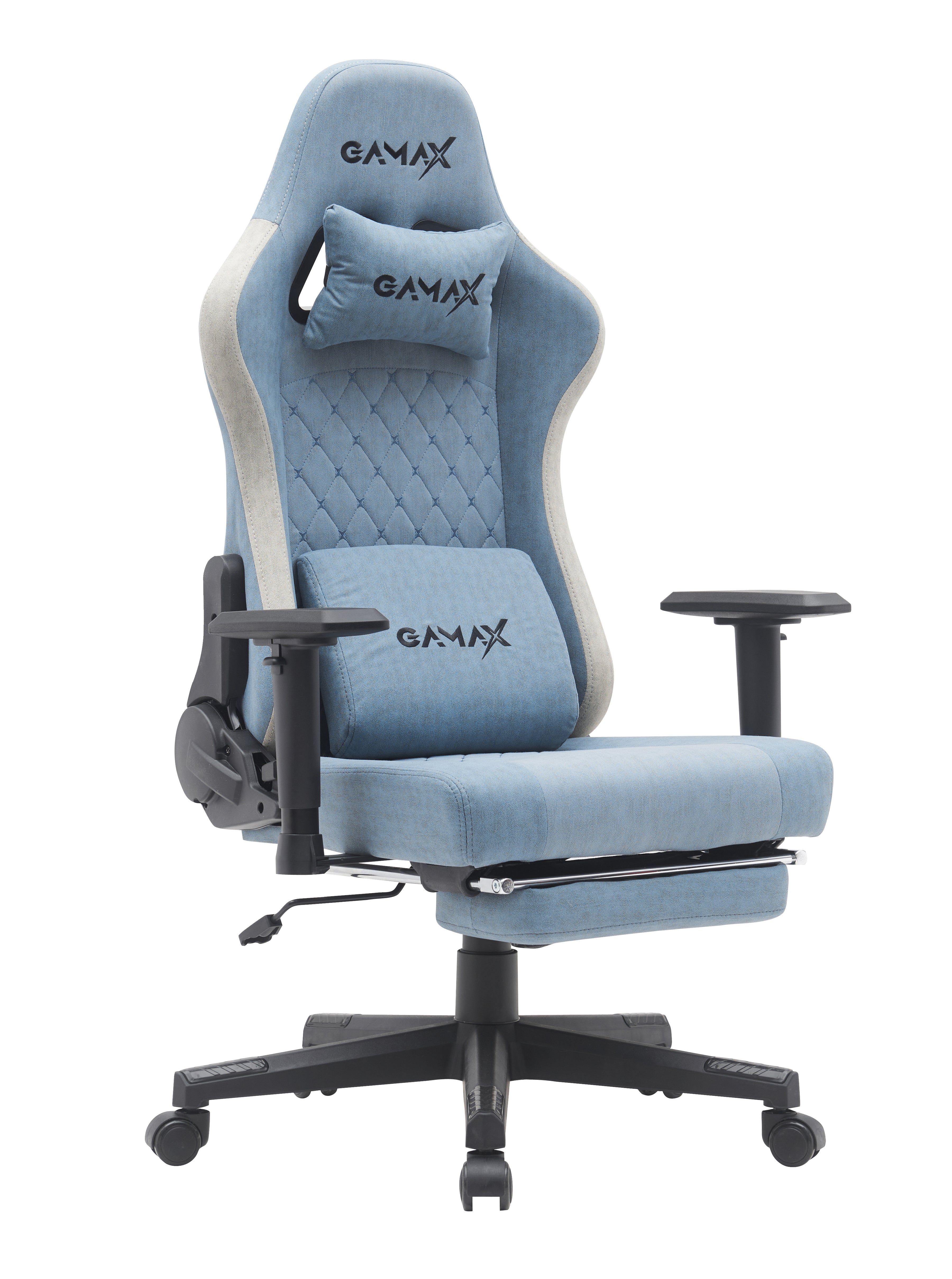 Gamax Gaming Chair model BS-7970 with Foot Rest - Light Blue ( Install ...
