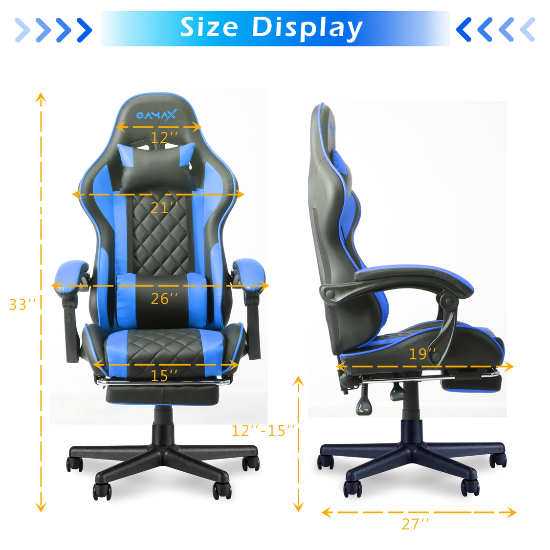 Gamax Gaming Chair Model 1-LT001L with Linkage Function Armrest & Reta ...