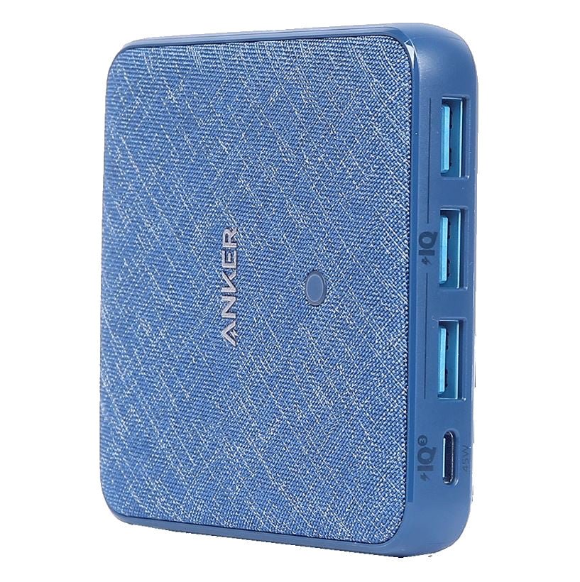 Anker PowerPort Atom III Slim 4 ports 65W & PIQ 3 - Blue Fabric ...