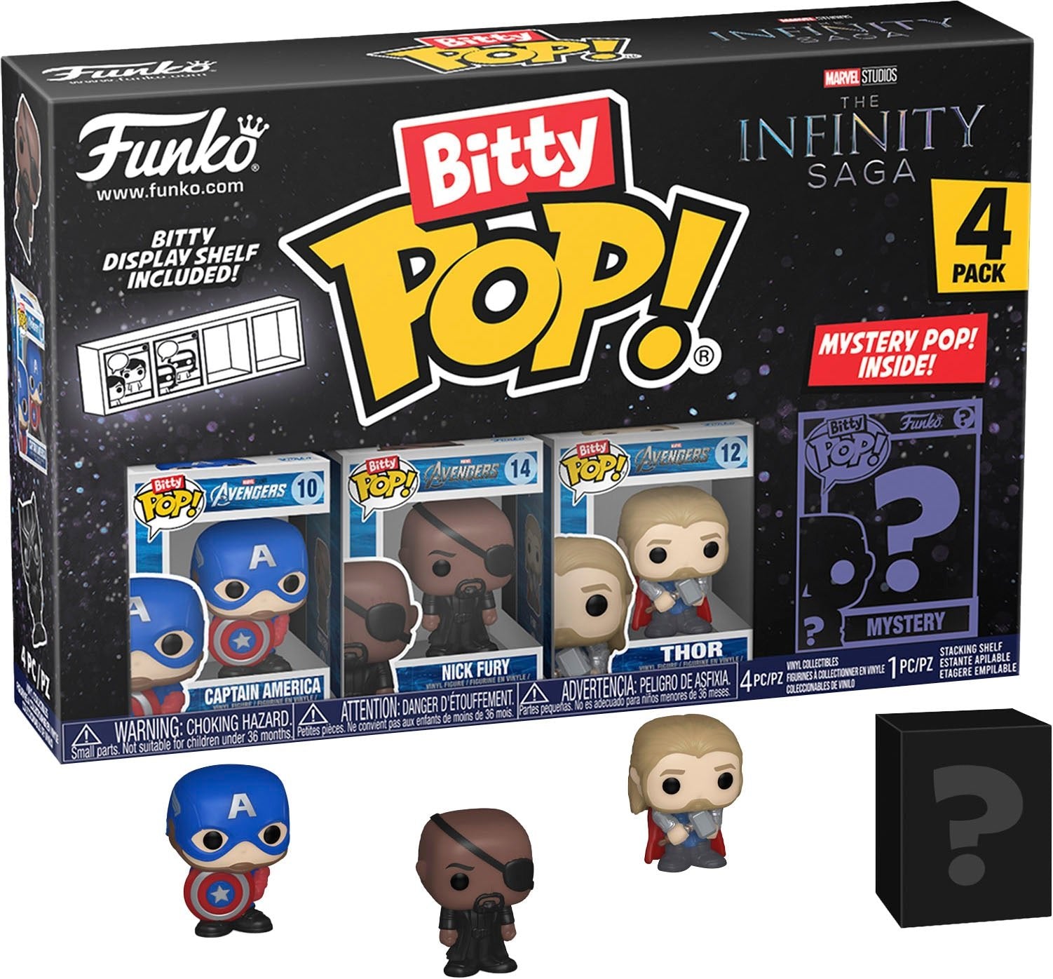 Bitty Pop! Marvel: The Avengers - Captain America 4pk Level Up