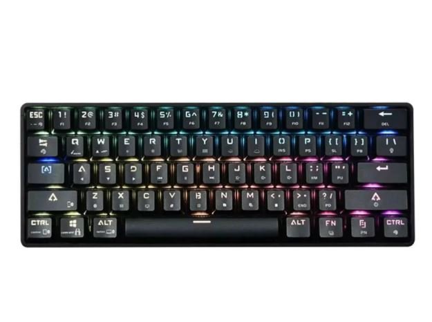 DK61 Mechanical keyboard Wireless + WIRE BLACK (BLUE SWITCH) Level Up