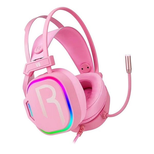 FlashGet V8 RGB GAMING HEADSET - PINK Level Up