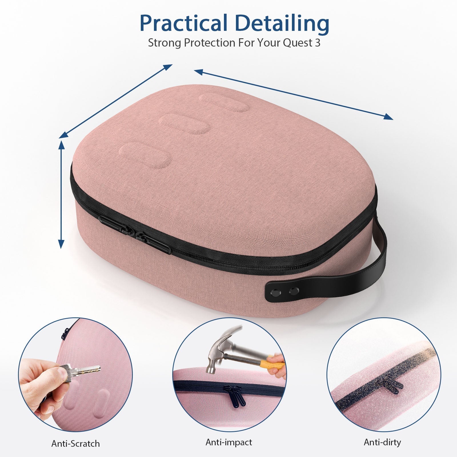 Gamax Meta Quest 3 Storage Box Carbon Fiber ( Model B ) - Pink Level Up