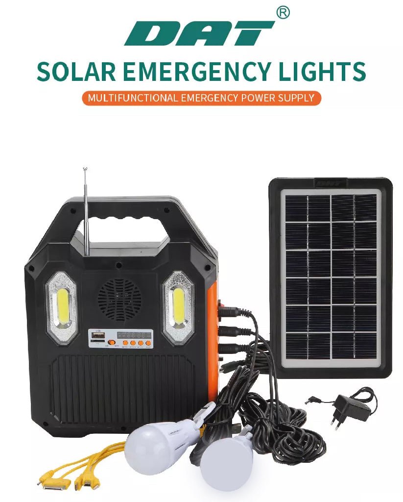 Portable Solar Power Lighting & Charging System with 2 Bulbs for ...
